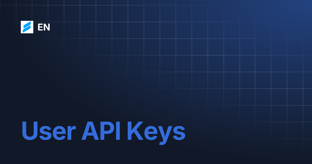 User API Keys | EN
