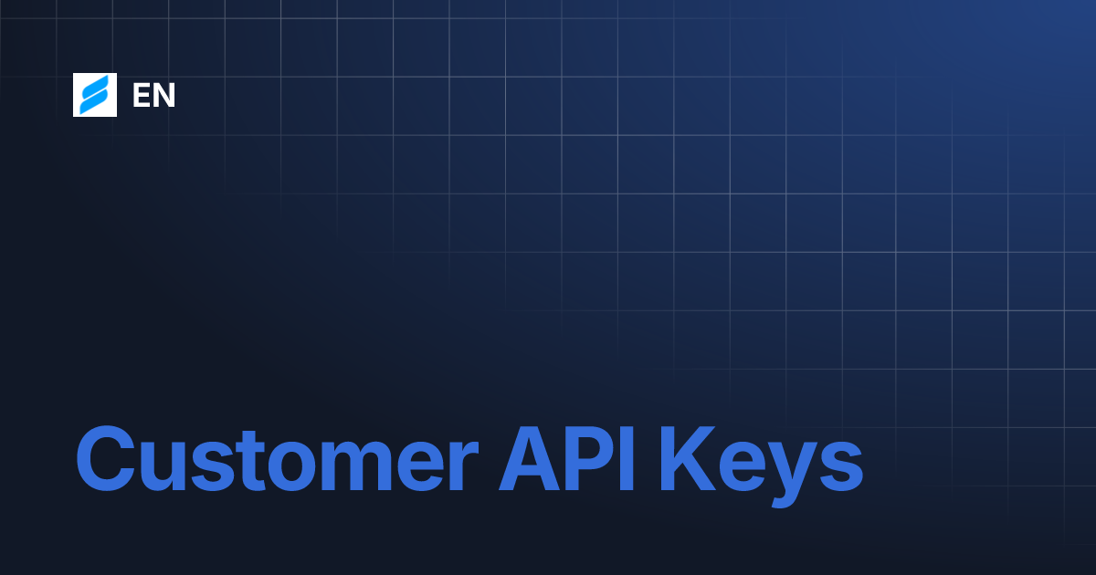 Customer API Keys | EN